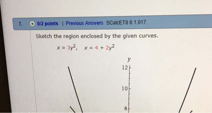 Solved 7. 0/2 points | Previous Answers SCalcET8 6.1.017. | Chegg.com