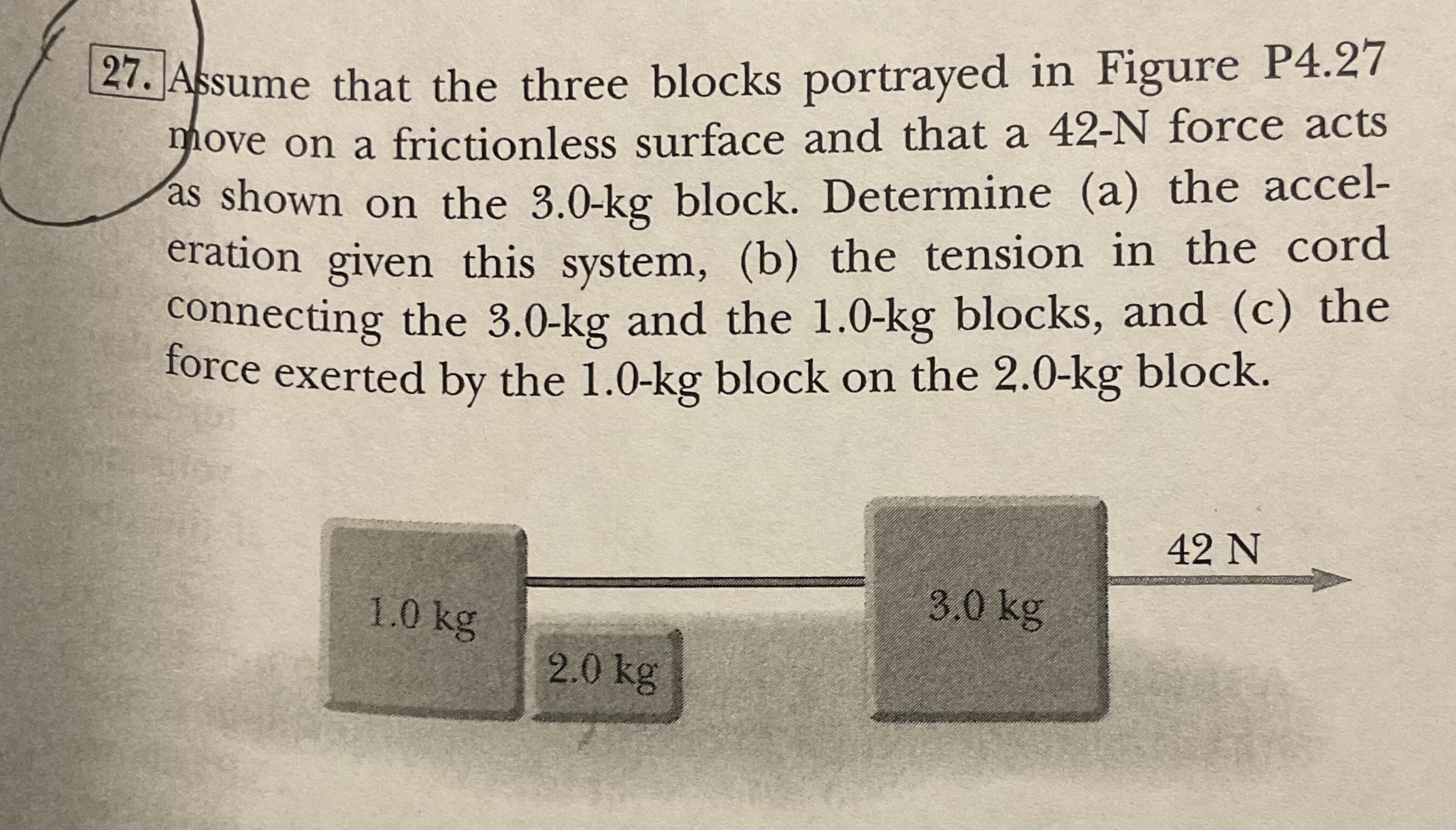 Solved 27. Assume that the three blocks portrayed in Figure | Chegg.com