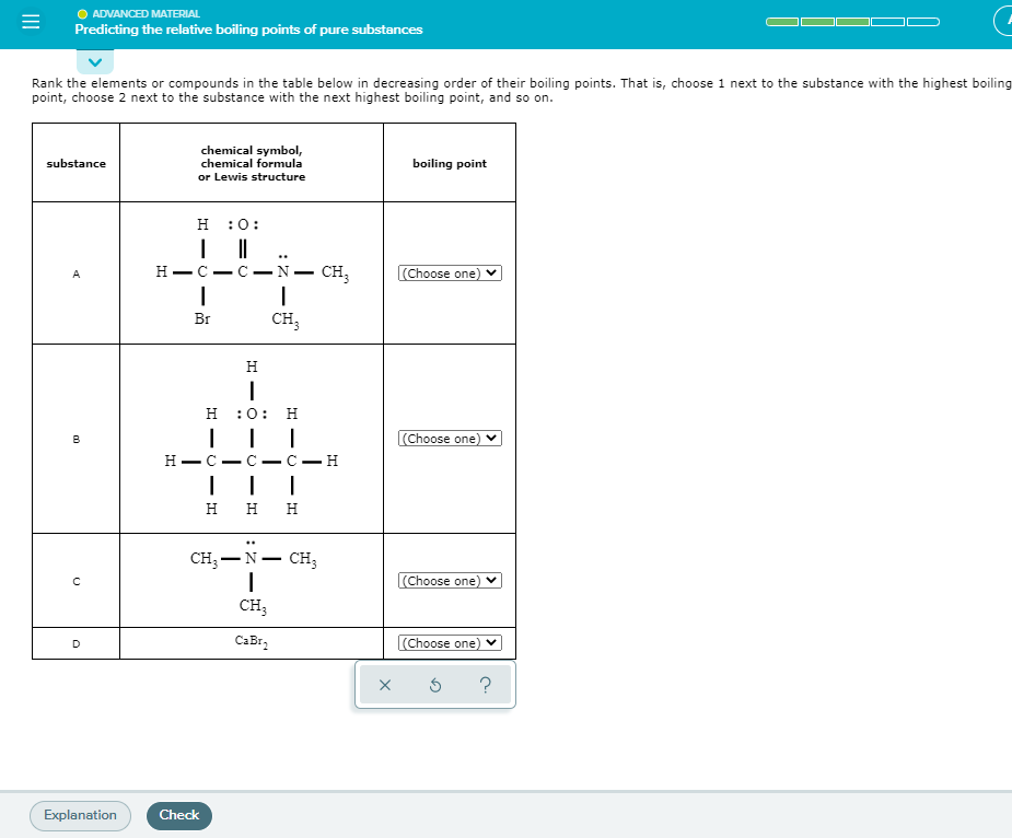 Solved ADVANCED MATERIAL Predicting the relative boiling | Chegg.com