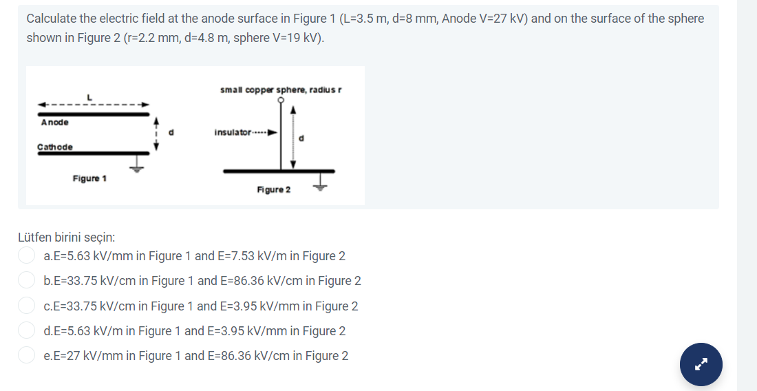 Solved Calculate the electric field at the anode surface in | Chegg.com