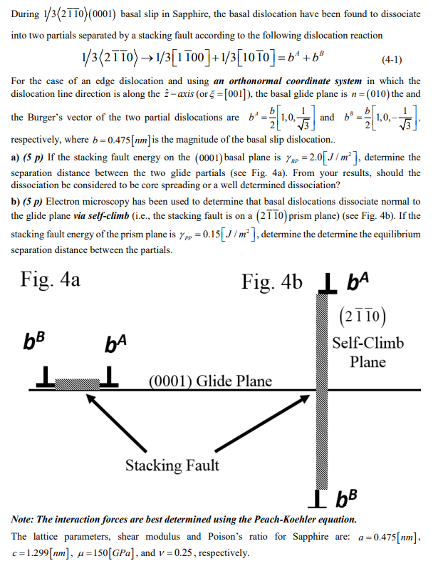 During 1/3(2110) (0001) basal slip in Sapphire, the | Chegg.com