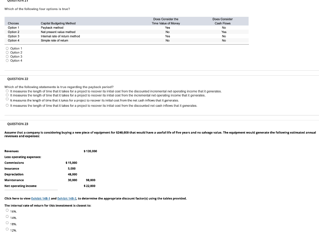 Solved QUESTION Which of the following four options is true? | Chegg.com