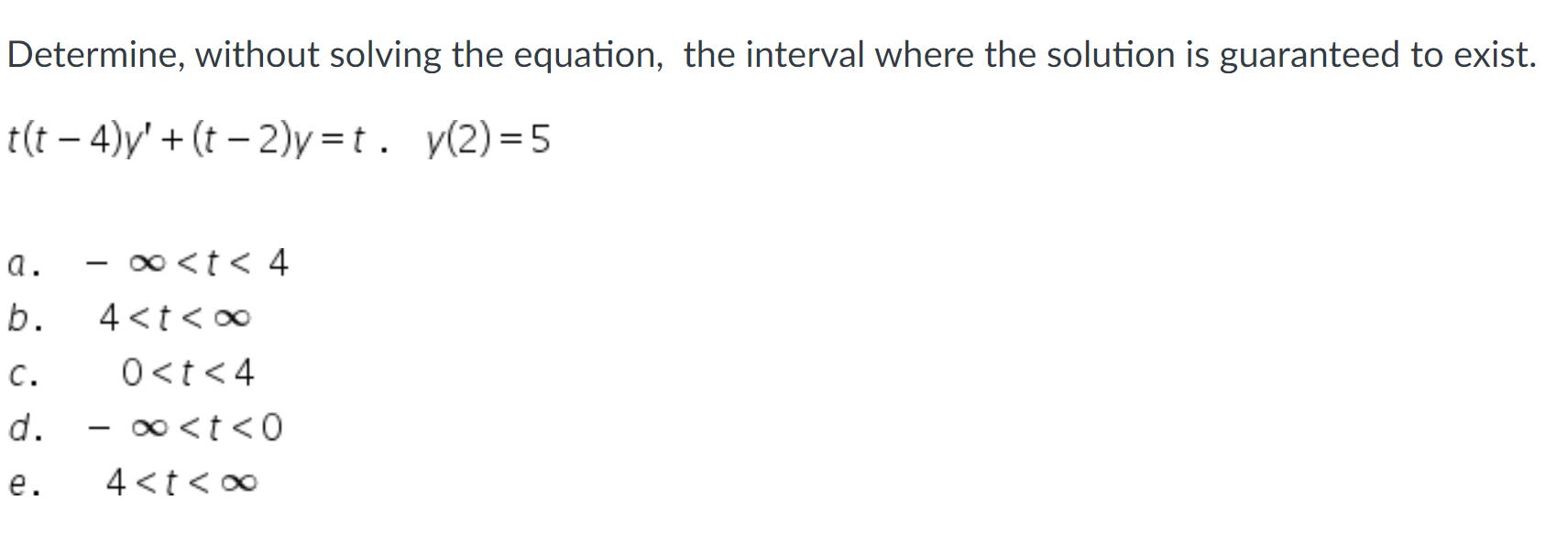 Solved Determine, without solving the equation, the interval | Chegg.com