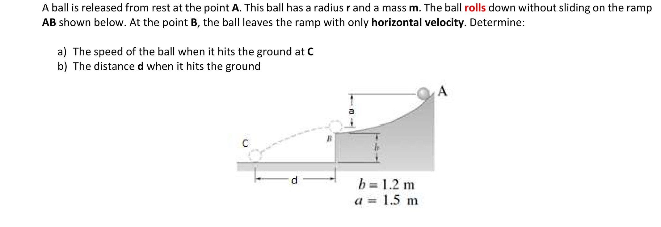 Solved A ball is released from rest at the point A. This | Chegg.com
