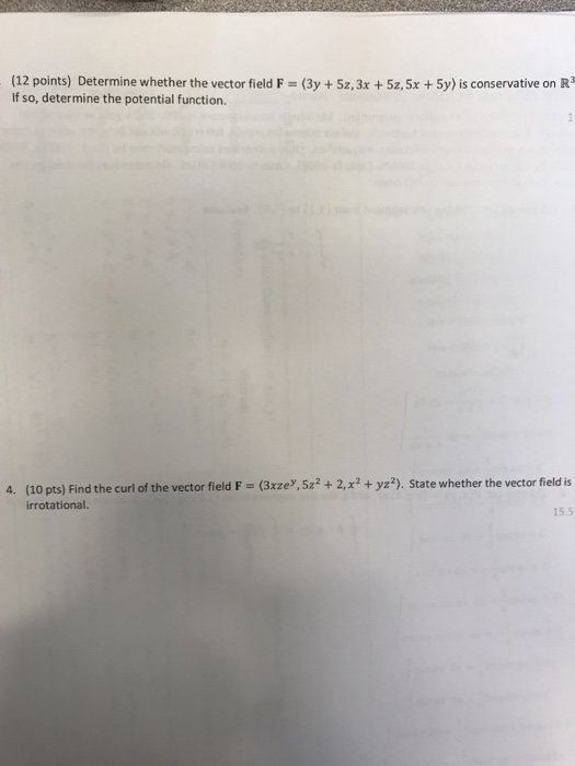 Solved Determine whether the vector field F = (3y + 5z, 3x + | Chegg.com