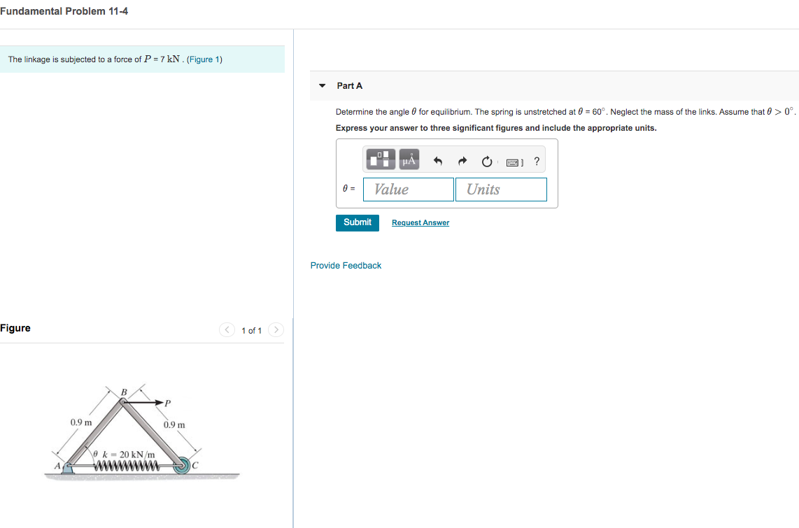 Solved Fundamental Problem 11-4 The linkage is subjected to | Chegg.com