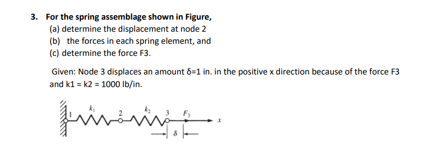 Solved For the spring assemblage shown in Figure, (a) | Chegg.com
