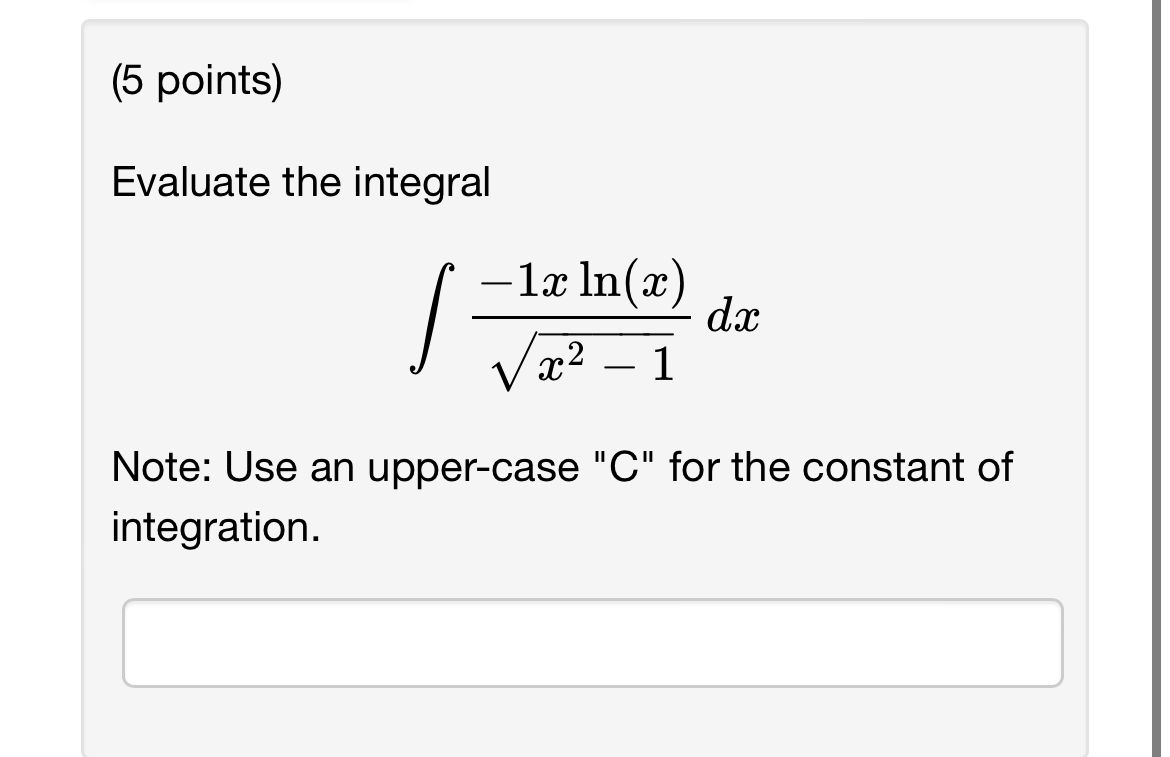 Solved (5 points)Evaluate the | Chegg.com Solved (5 points)Evaluate the | Chegg.com