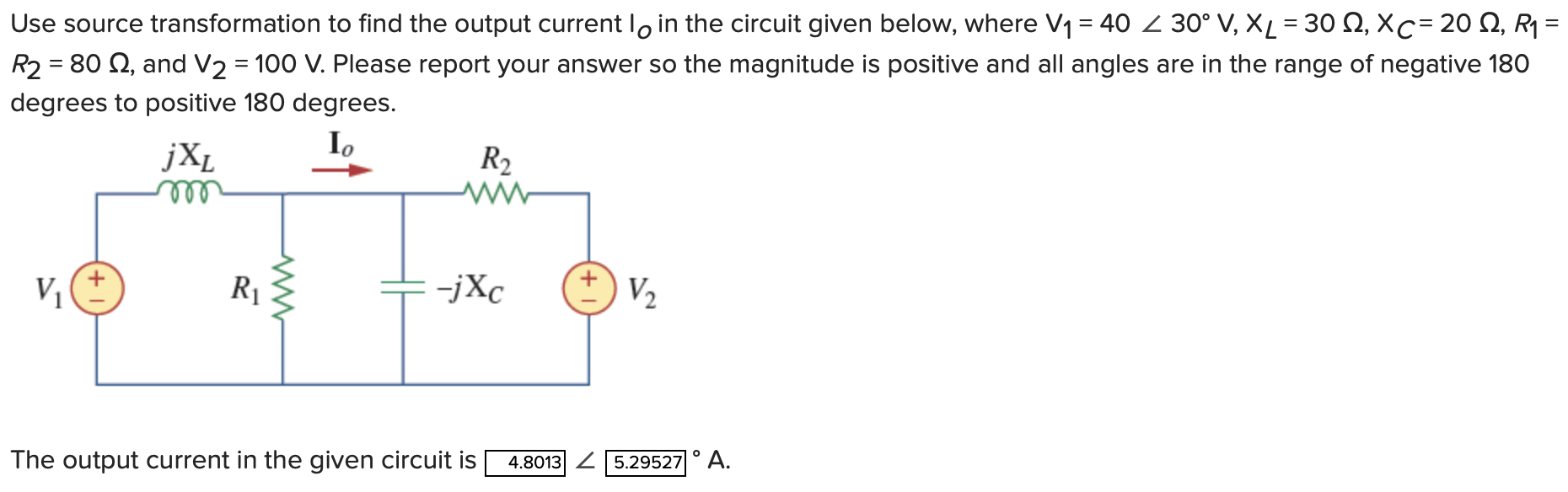 Solved Use source transformation to find the output current | Chegg.com