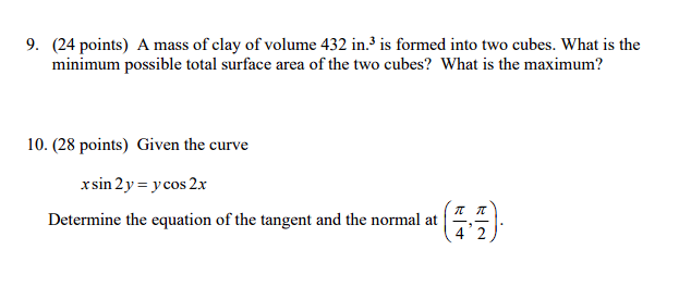 Solved 9. (24 points) A mass of clay of volume 432 in. 3 is | Chegg.com