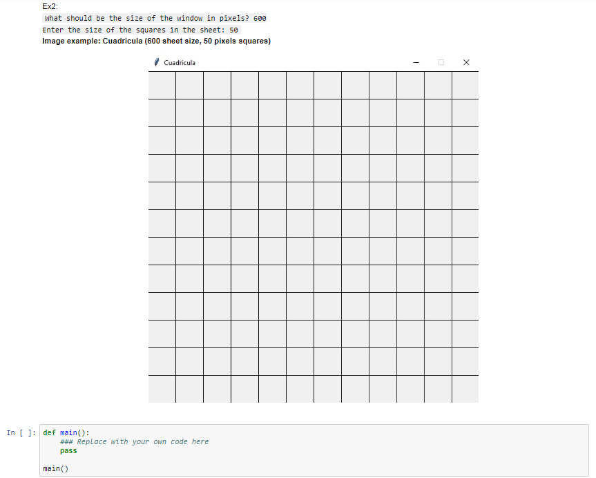 Solved Coding exercise #C6 Cuadricula You should write a | Chegg.com