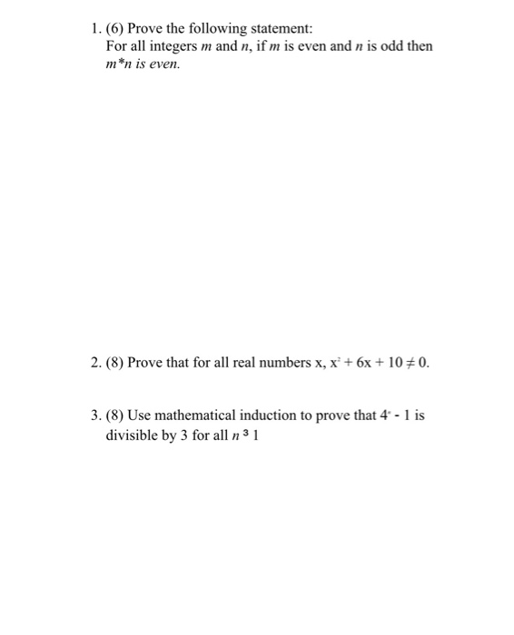 Solved Use mathematical induction to prove that 4n ? 1 is | Chegg.com