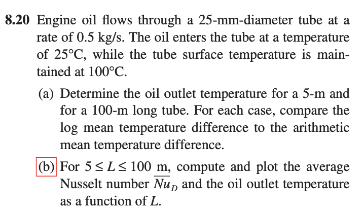 Solved 8.20 Engine oil flows through a 25-mm-diameter tube | Chegg.com