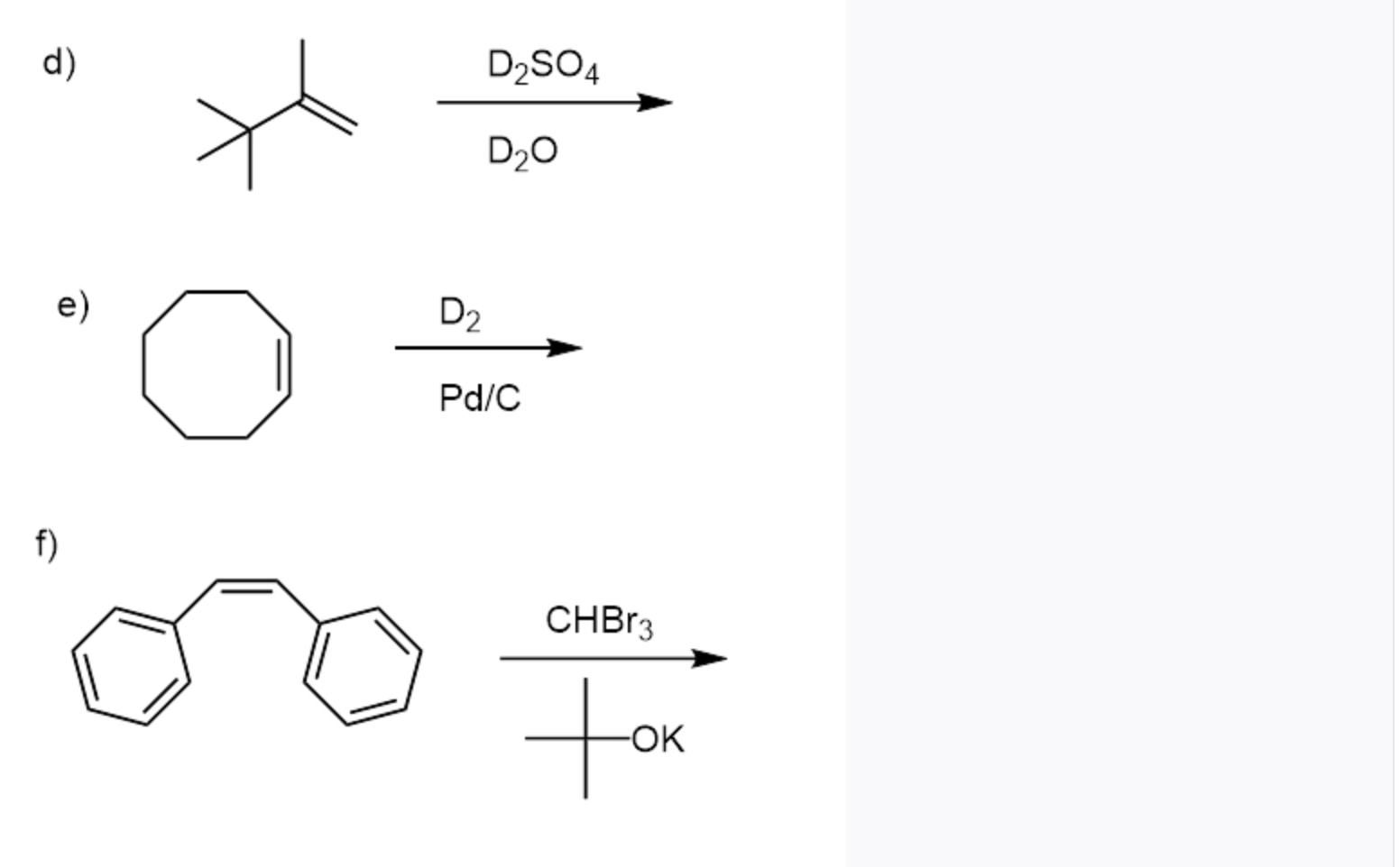 Solved Draw the major product(s) of the following reactions | Chegg.com