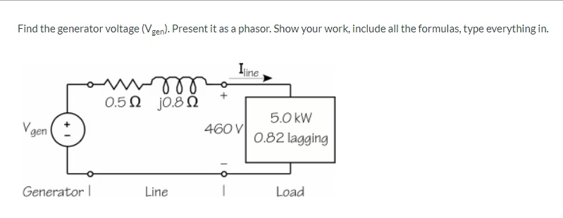 Solved Find the generator voltage (Vgen). Present it as a | Chegg.com