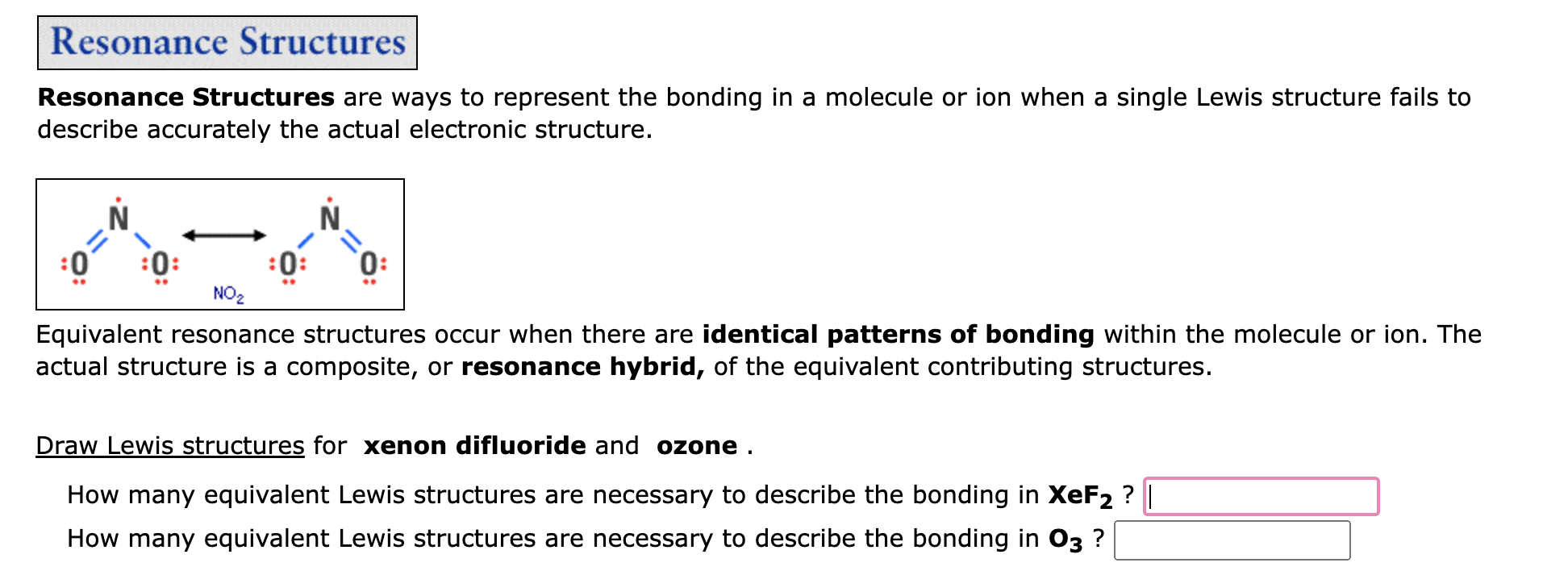 Solved Resonance Structures are ways to represent the | Chegg.com