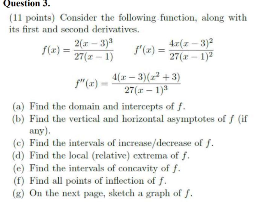 Solved Question 3. (11 points) Consider the following | Chegg.com