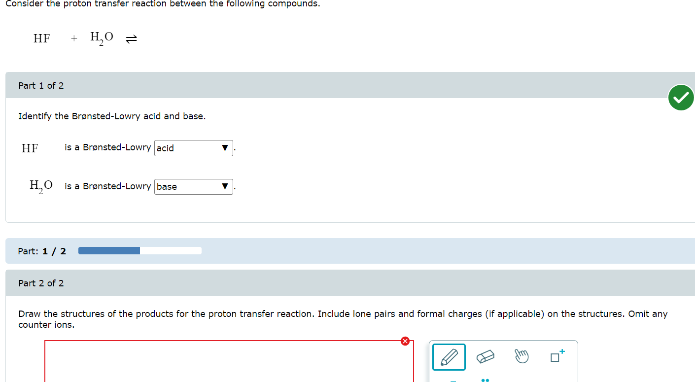 Solved Consider the proton transfer reaction between the | Chegg.com