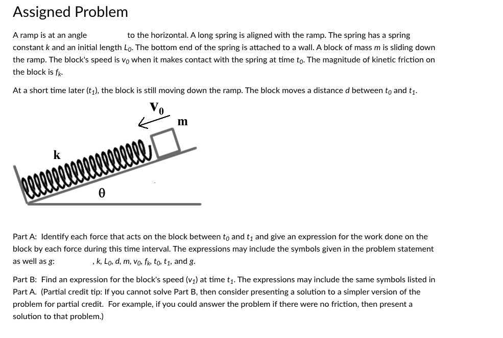 Solved Assigned Problem A ramp is at an angle to the | Chegg.com