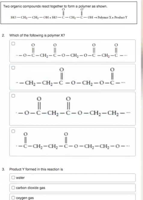 Solved Two organic compounds react together to form a | Chegg.com