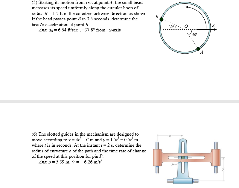 Solved (5) Starting its motion from rest at point A, the | Chegg.com