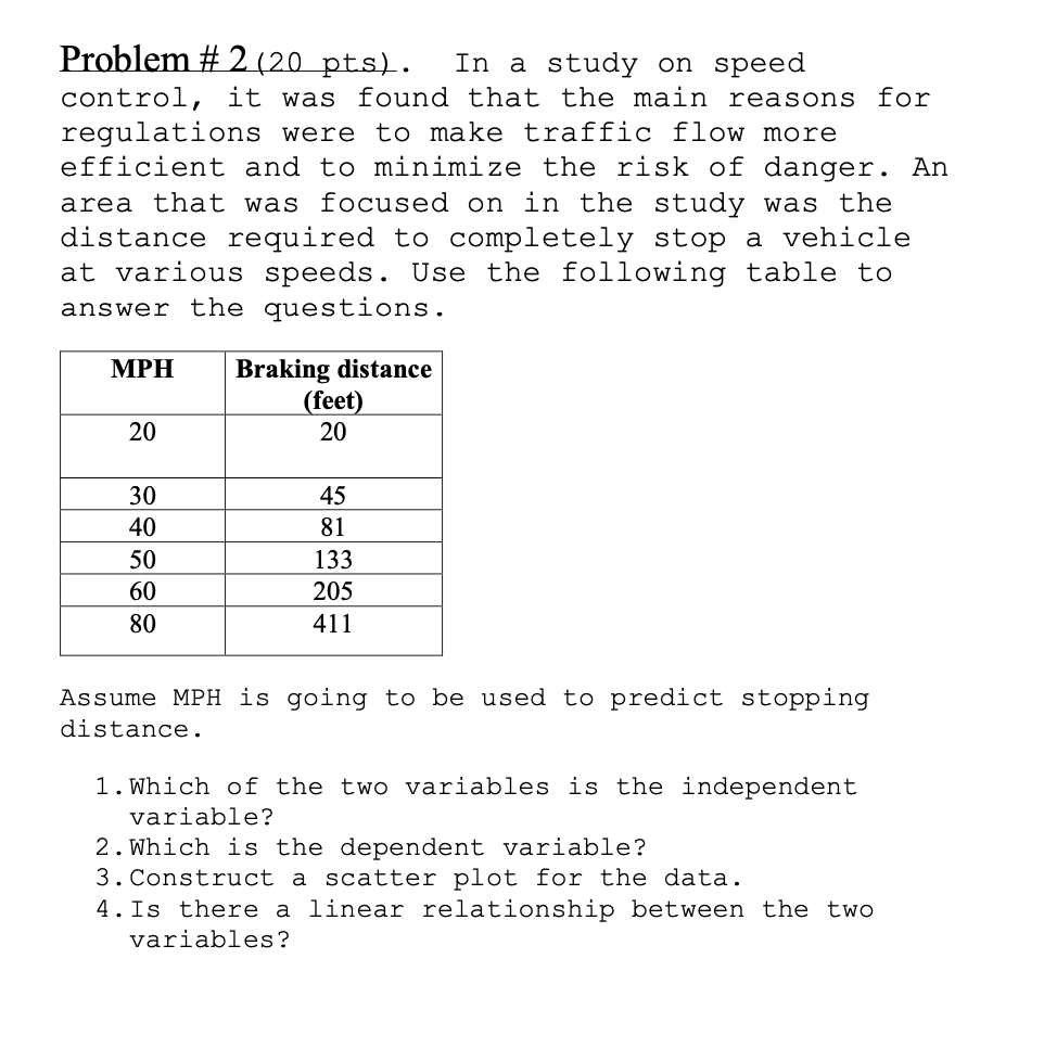 Solved In a study on speed control, it was found that the | Chegg.com