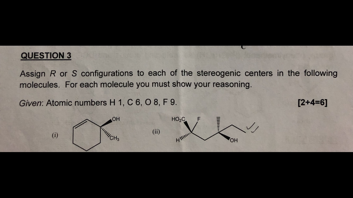 Solved QUESTION 3Assign R ﻿or S ﻿configurations to each of | Chegg.com