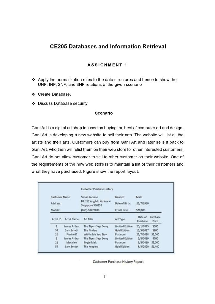 CE205 Databases and Information Retrieval ASSIGNMENT | Chegg.com