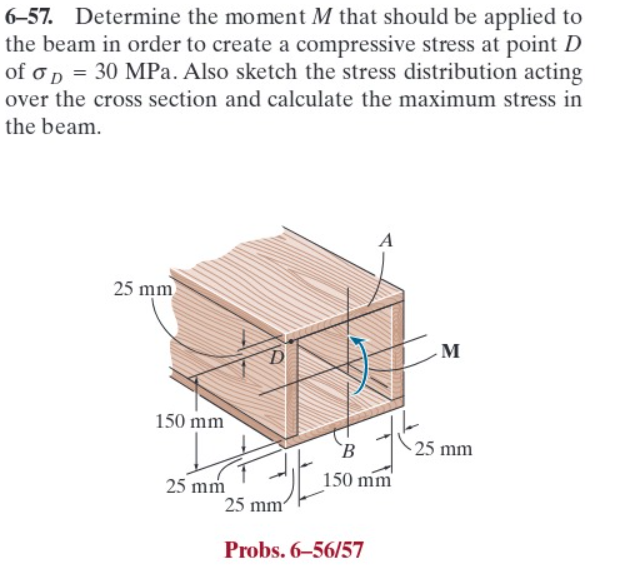Solved 6-57. Determine the moment M that should be applied | Chegg.com