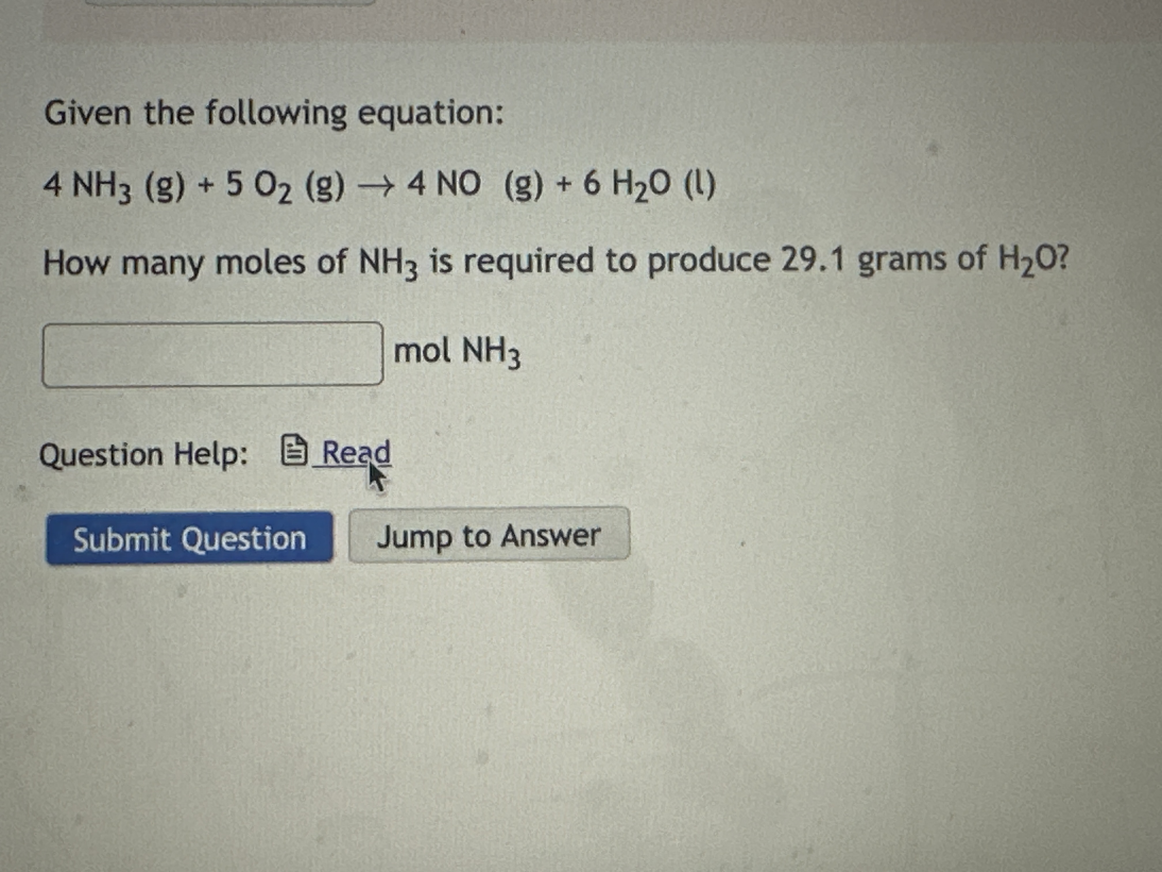 Solved Given the following equation: 4NH3( g)+5O2( | Chegg.com