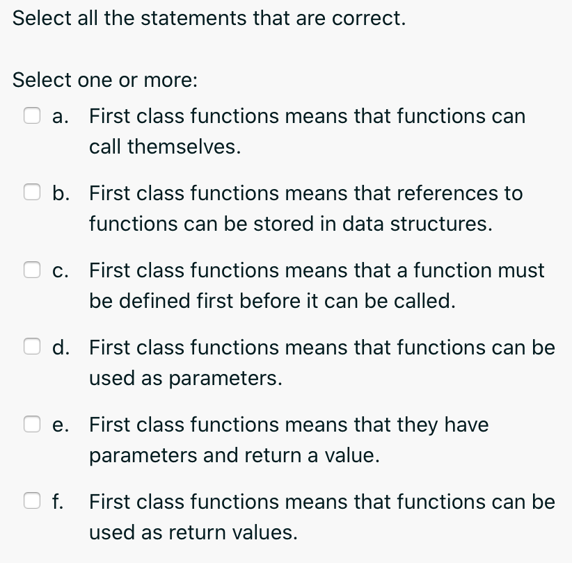 Solved Select all the statements that are correct. Select | Chegg.com