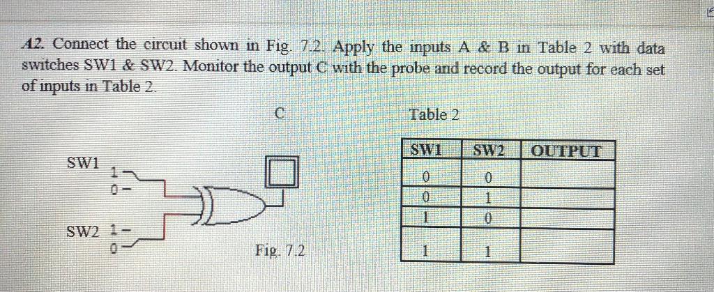 Solved Al. Connect the circuit shown in Fig. 71. Apply the | Chegg.com