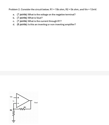Solved Problem 2. ﻿Consider the circuit below. R1 = 15k ohm, | Chegg.com