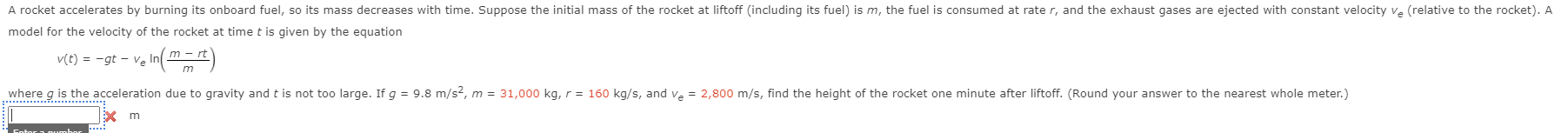Solved A rocket accelerates by burning its onboard fuel, so | Chegg.com