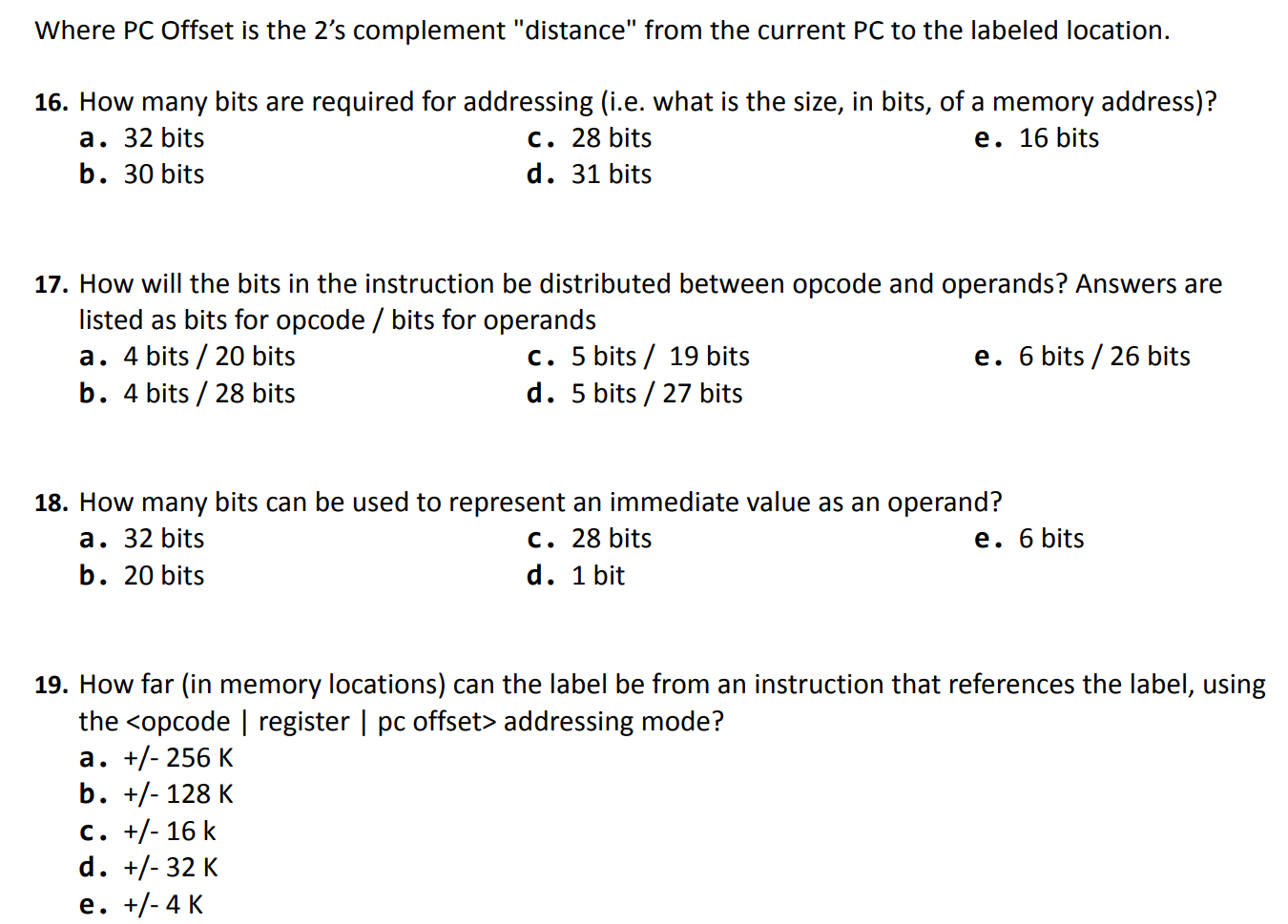 Instruction Formats The next two questions refer to | Chegg.com