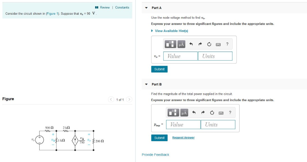 Solved Review Constants Part A Consider the circuit shown in | Chegg.com