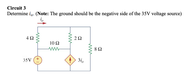Solved Circuit 3 Determine is. (Note: The ground should be | Chegg.com