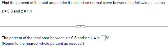 Solved Find the percent of the total area under the standard | Chegg.com