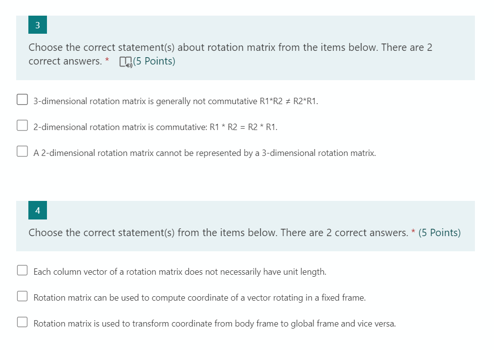 Solved 0 3 Choose the correct statement(s) about rotation | Chegg.com