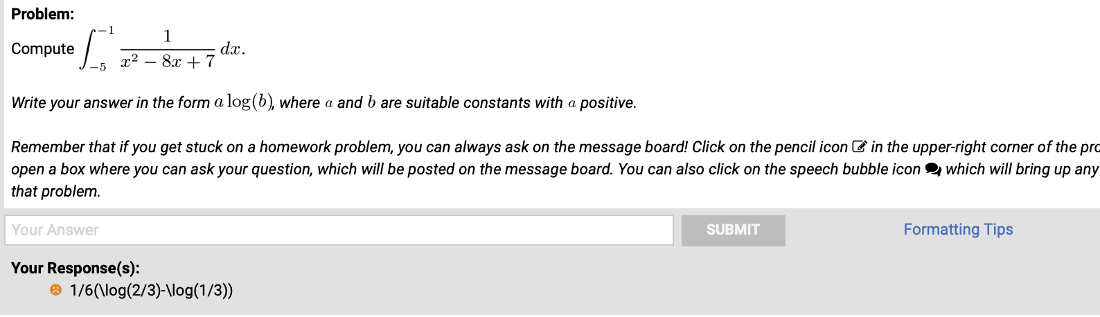 Solved Problem:Compute ∫-5-11x2-8x+7dx.Write your answer in | Chegg.com