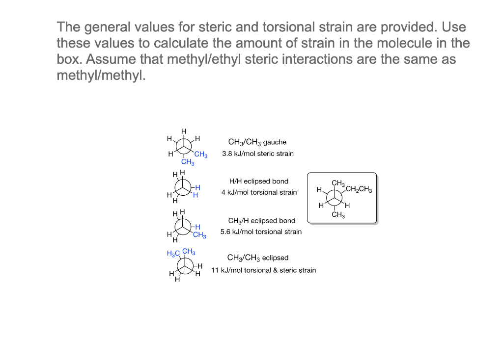 Solved The General Values For Steric And Torsional Strain 1135