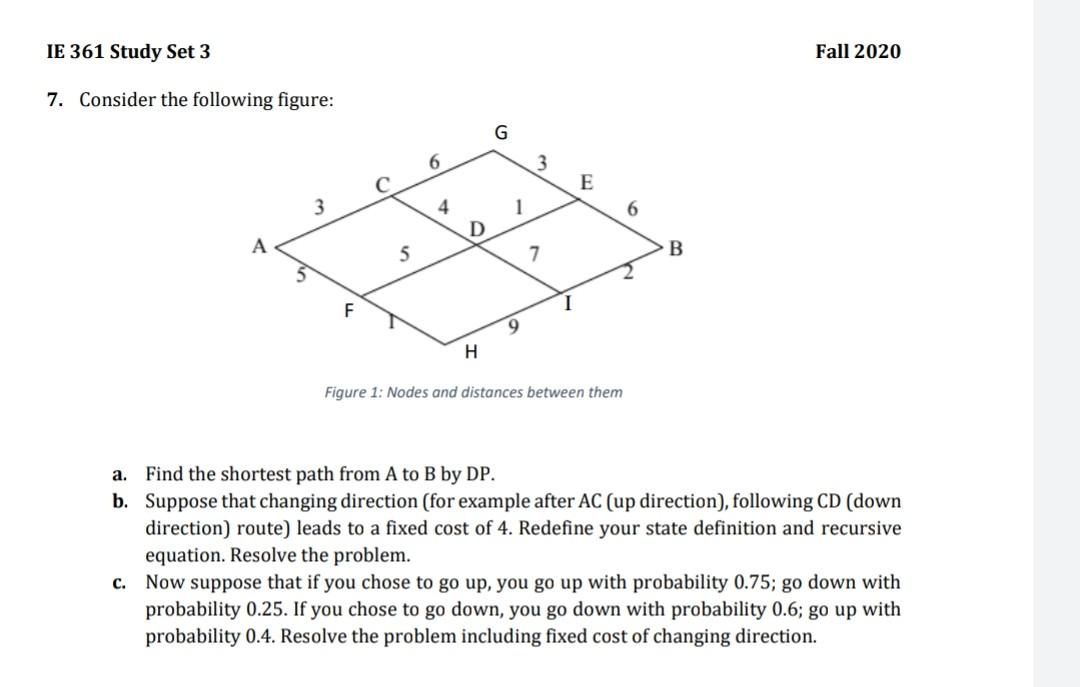 Solved IE 361 ﻿Study Set 3Fall 2020Consider the following | Chegg.com