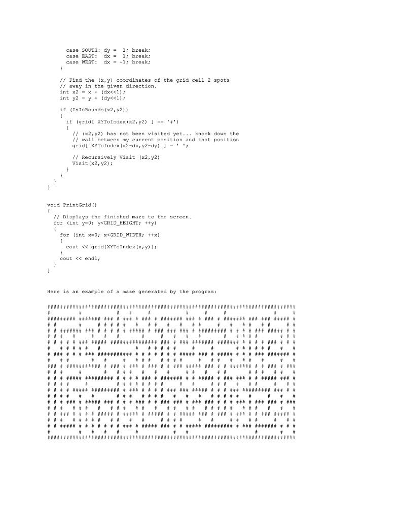 Project 9: Maze Generator CS 200 20 Points Total Due | Chegg.com