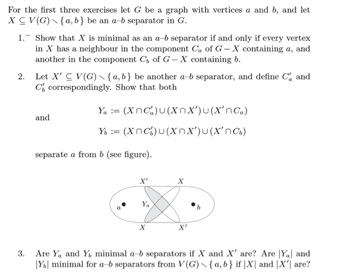 Solved For the first three exercises let G be a graph with | Chegg.com