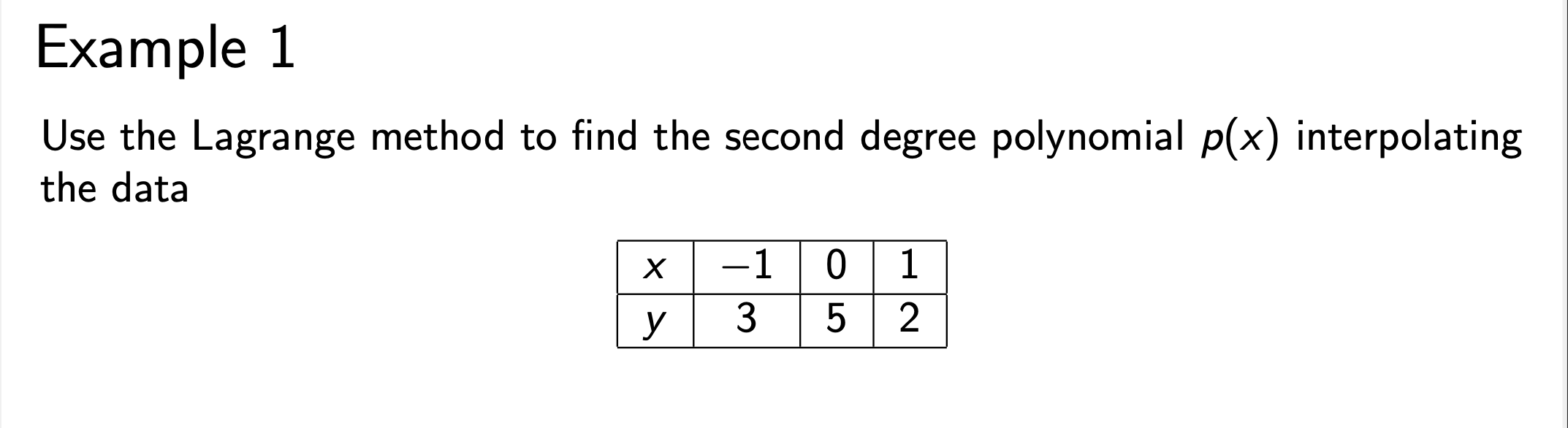 Solved Use The Lagrange Method To Find The Second Degree 
