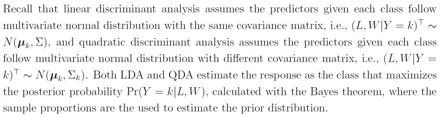 Recall that linear discriminant analysis assumes the | Chegg.com