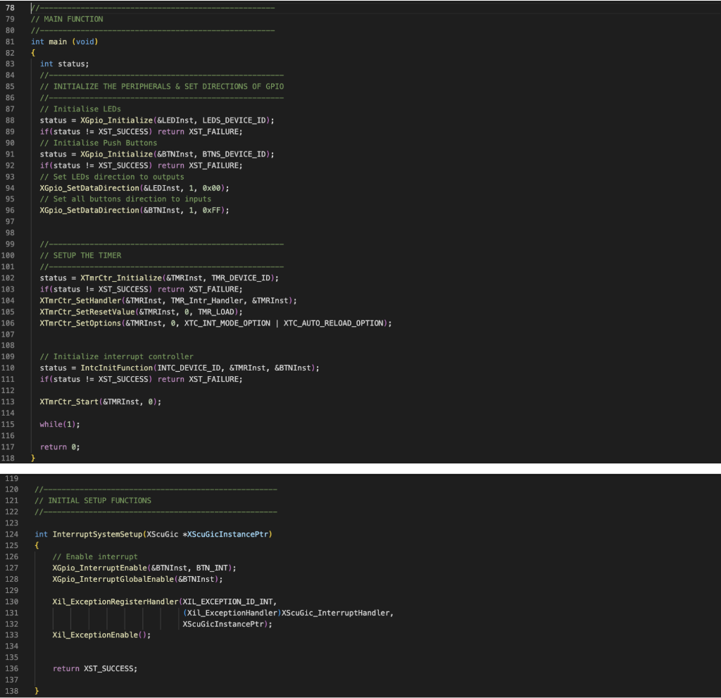 static int IntcInitFunction(u16 DeviceId, XTmrCtr | Chegg.com