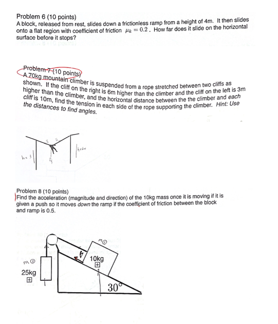 Solved Problem 6 (10 points) A block, released from rest, | Chegg.com