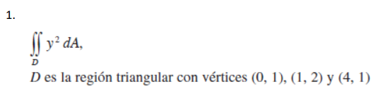 Solved Evaluate the double integral. D is the triangular | Chegg.com