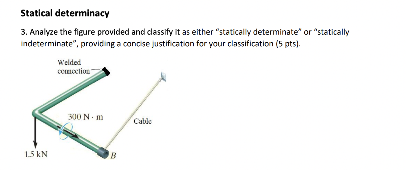 Solved Statical determinacy 3. Analyze the figure provided | Chegg.com
